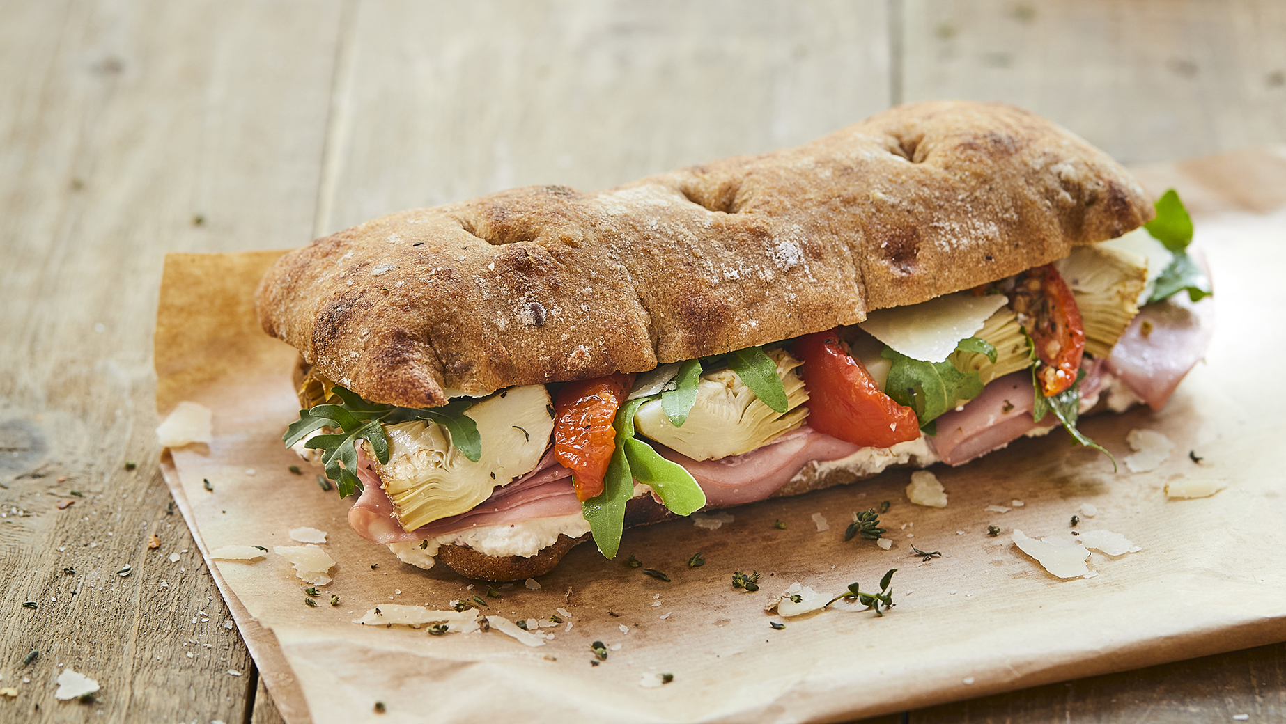 PANESCO | SCHIACCIATA ROMANA MULTIGRAIN Mortadella